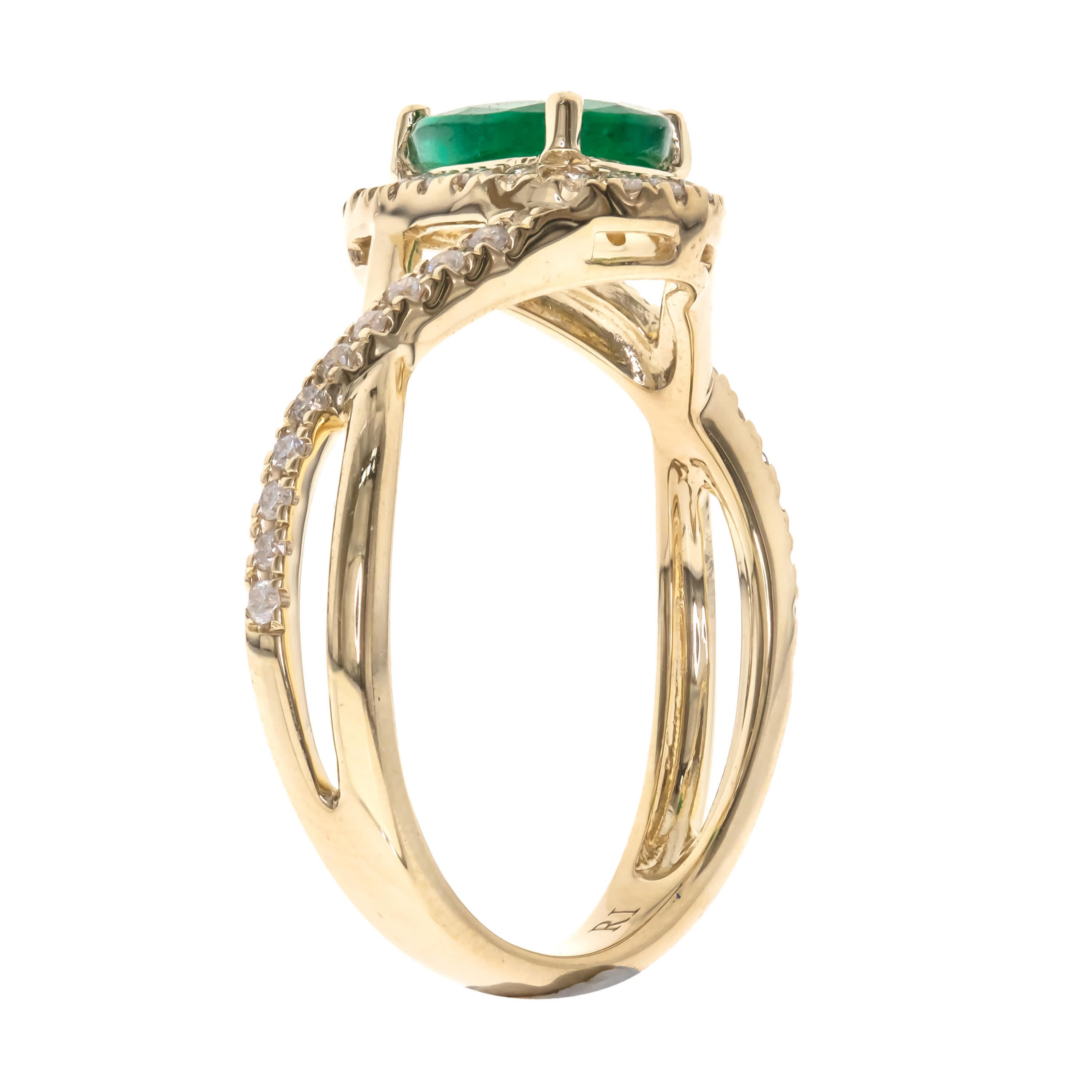 Anika and August EMERALD Ring in 10K YELLOW GOLD | Belk