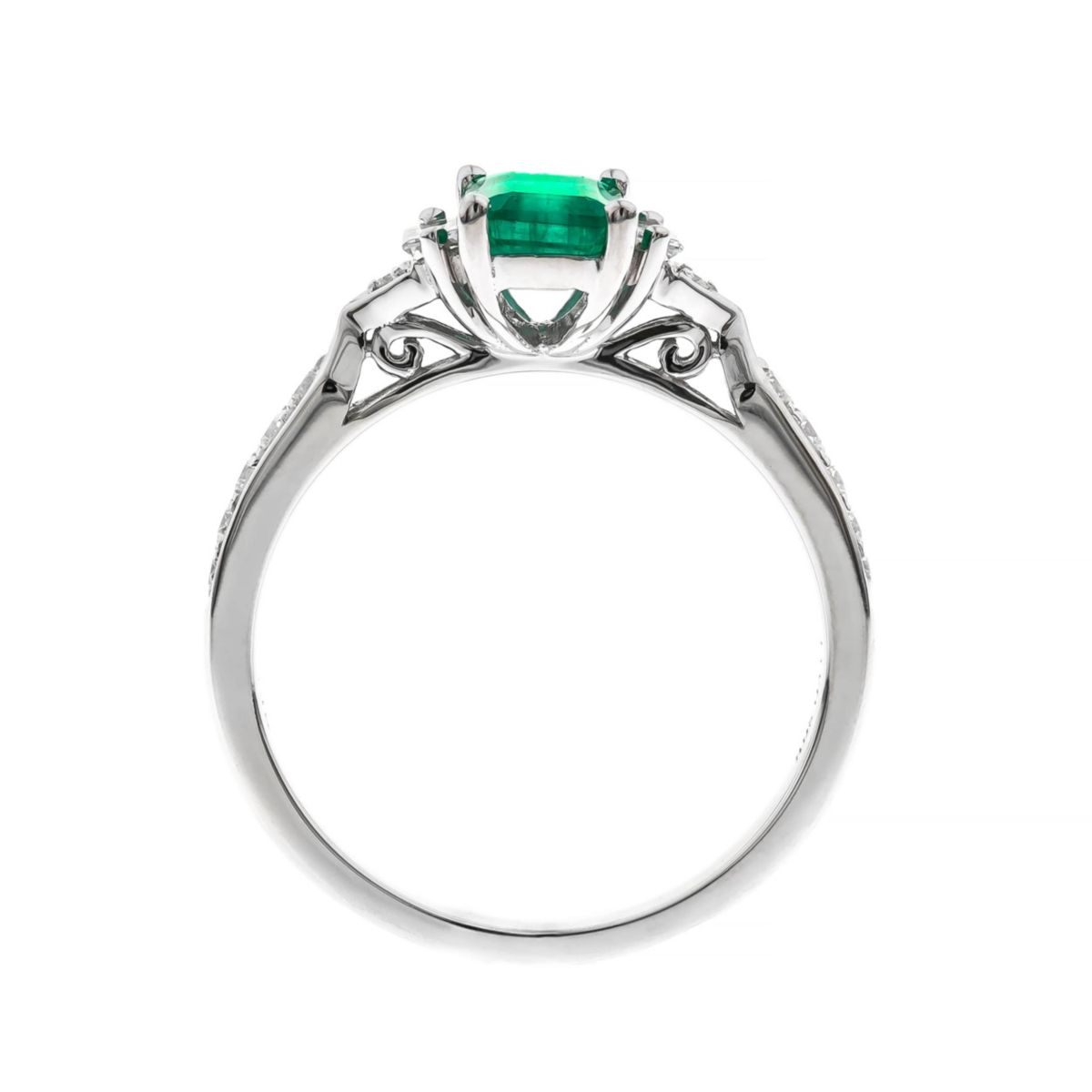 Anika and August EMERALD Ring in 10K WHITE GOLD | Belk