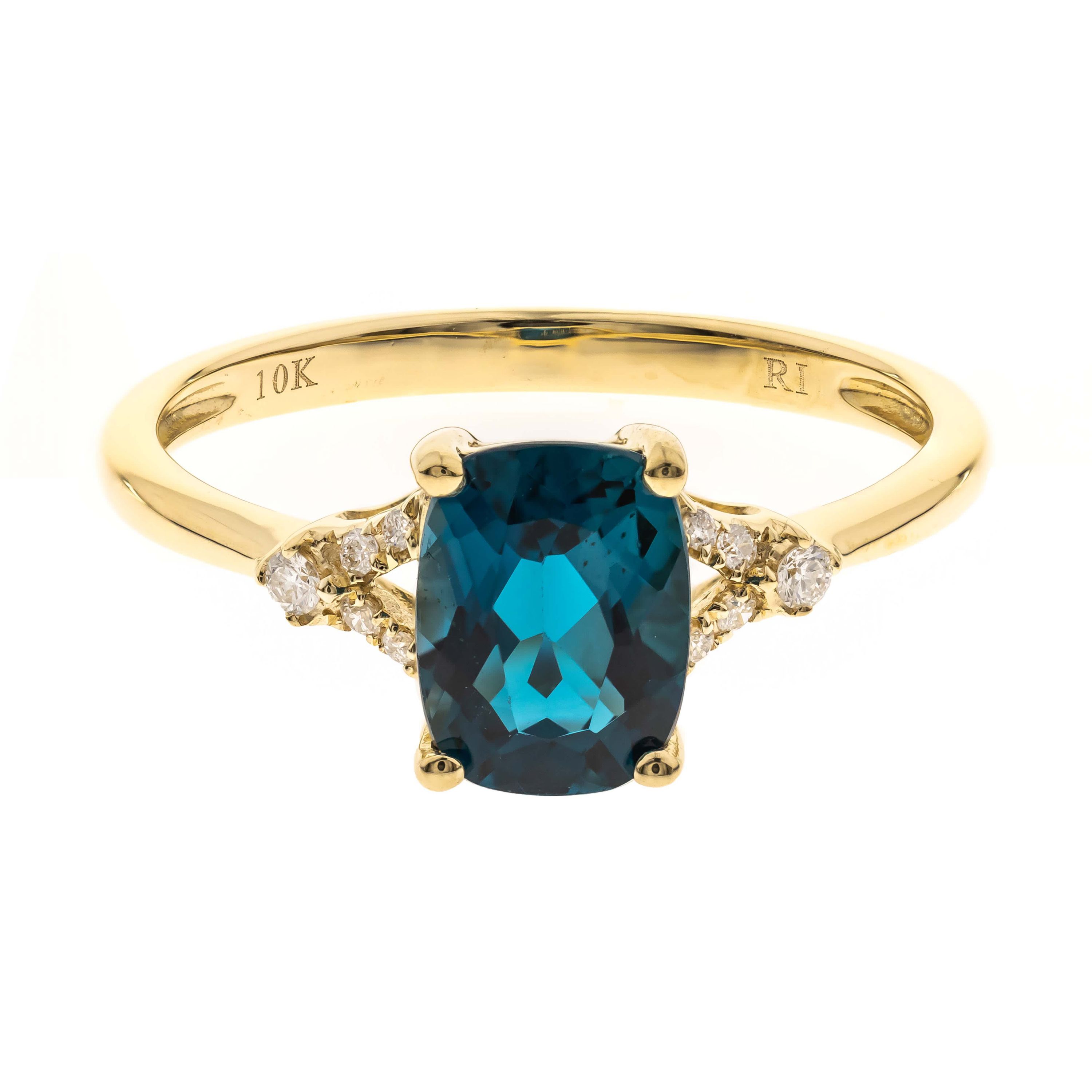 Anika and August BLUE TOPAZ Ring in 10K YELLOW GOLD | Belk
