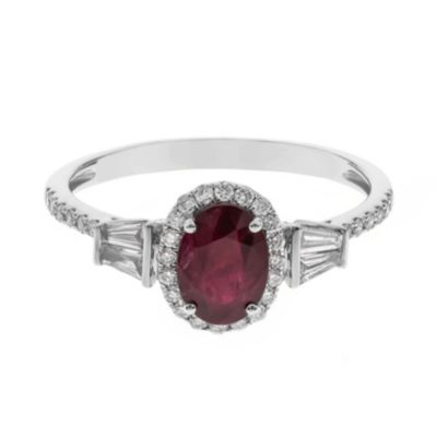 Anika and August RUBY Ring in 10K WHITE GOLD | Belk