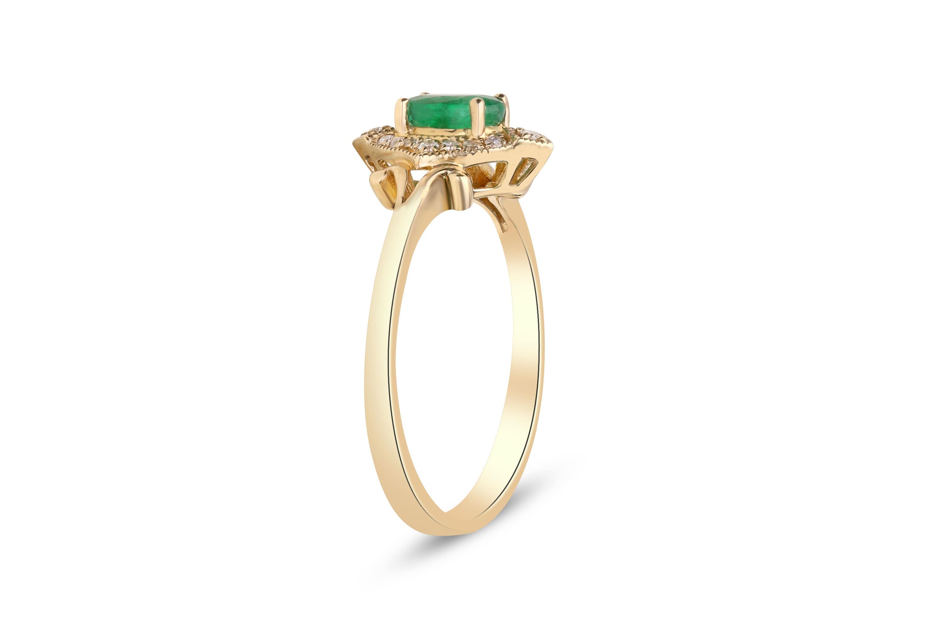Anika and August EMERALD Ring in 10K YELLOW GOLD | Belk