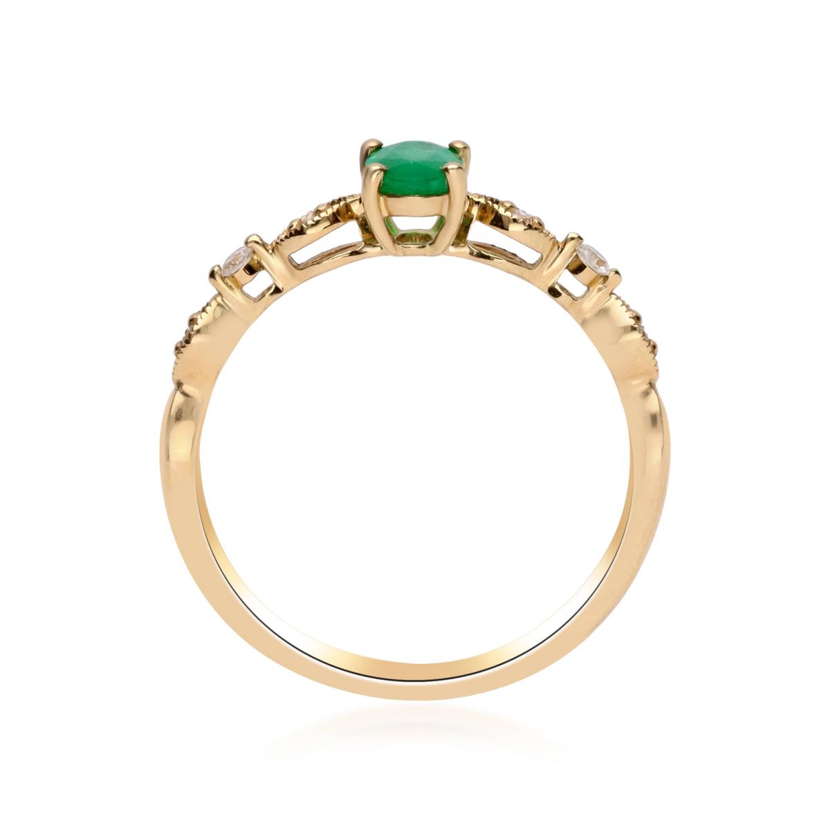 Anika and August EMERALD Ring in 10K YELLOW GOLD | Belk