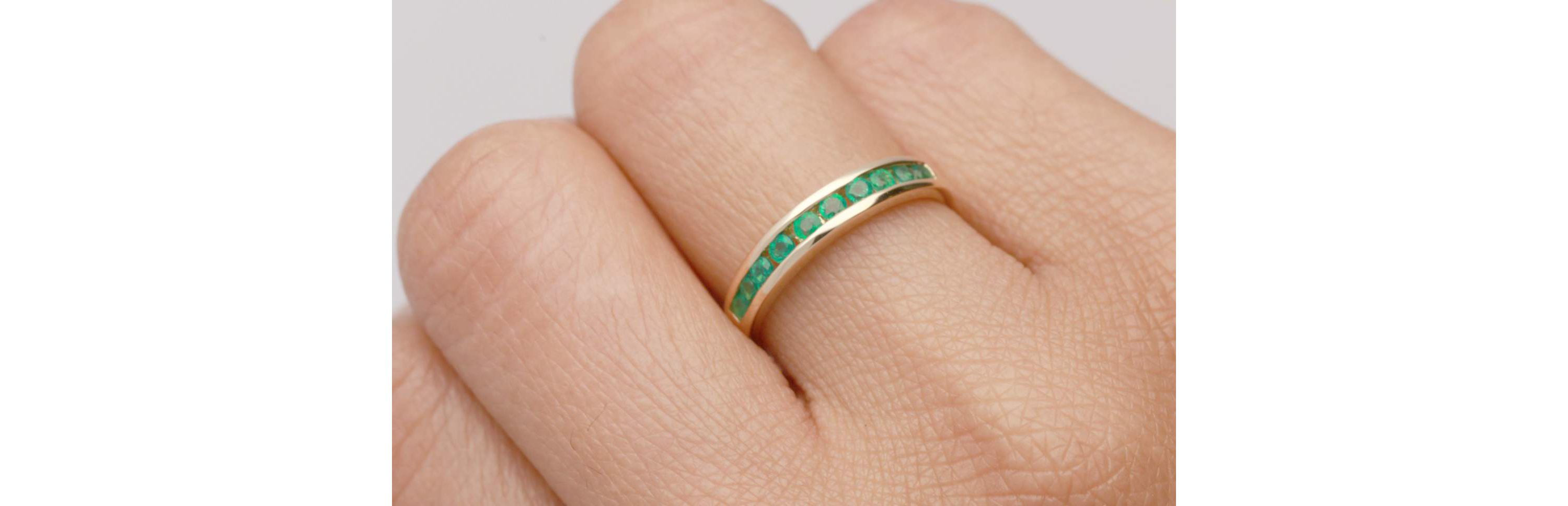 Anika and August EMERALD Ring in 10K YELLOW GOLD | Belk