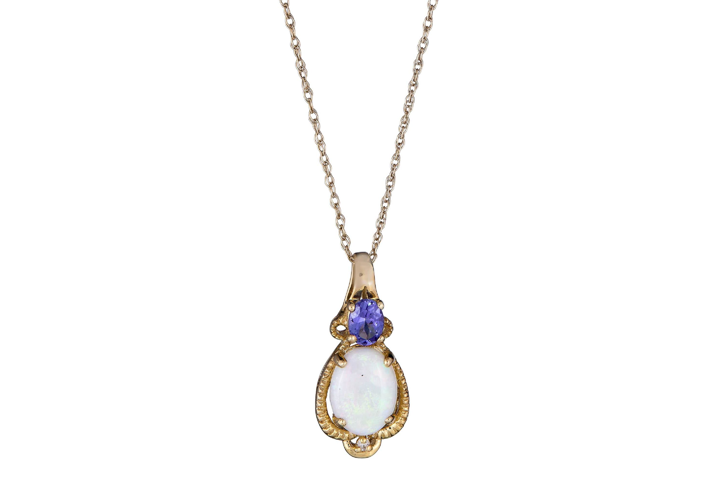 Anika and August Opal Pendant in 10K Yellow Gold | Belk