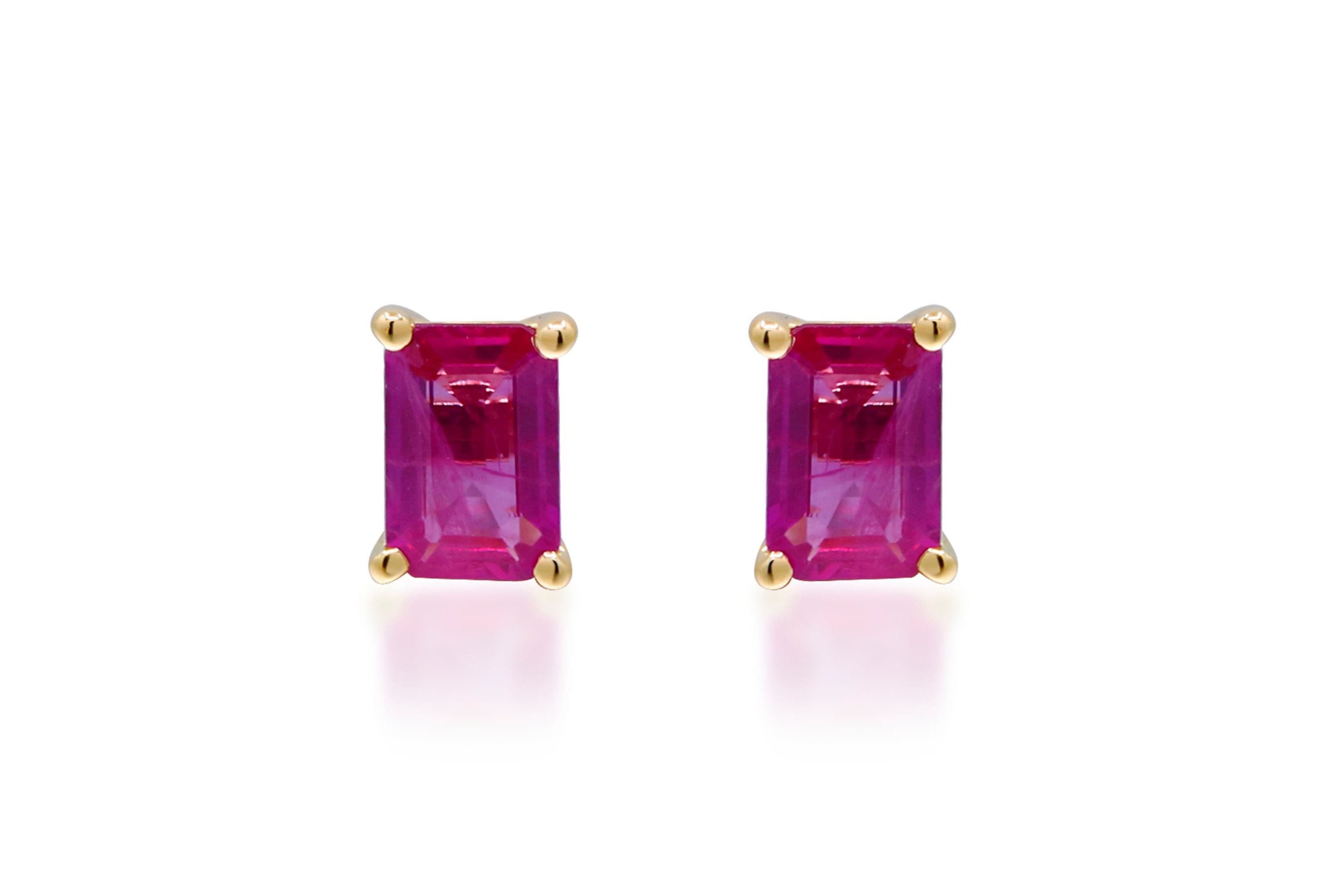 Anika and August Ruby Earring in 14K Yellow Gold | Belk