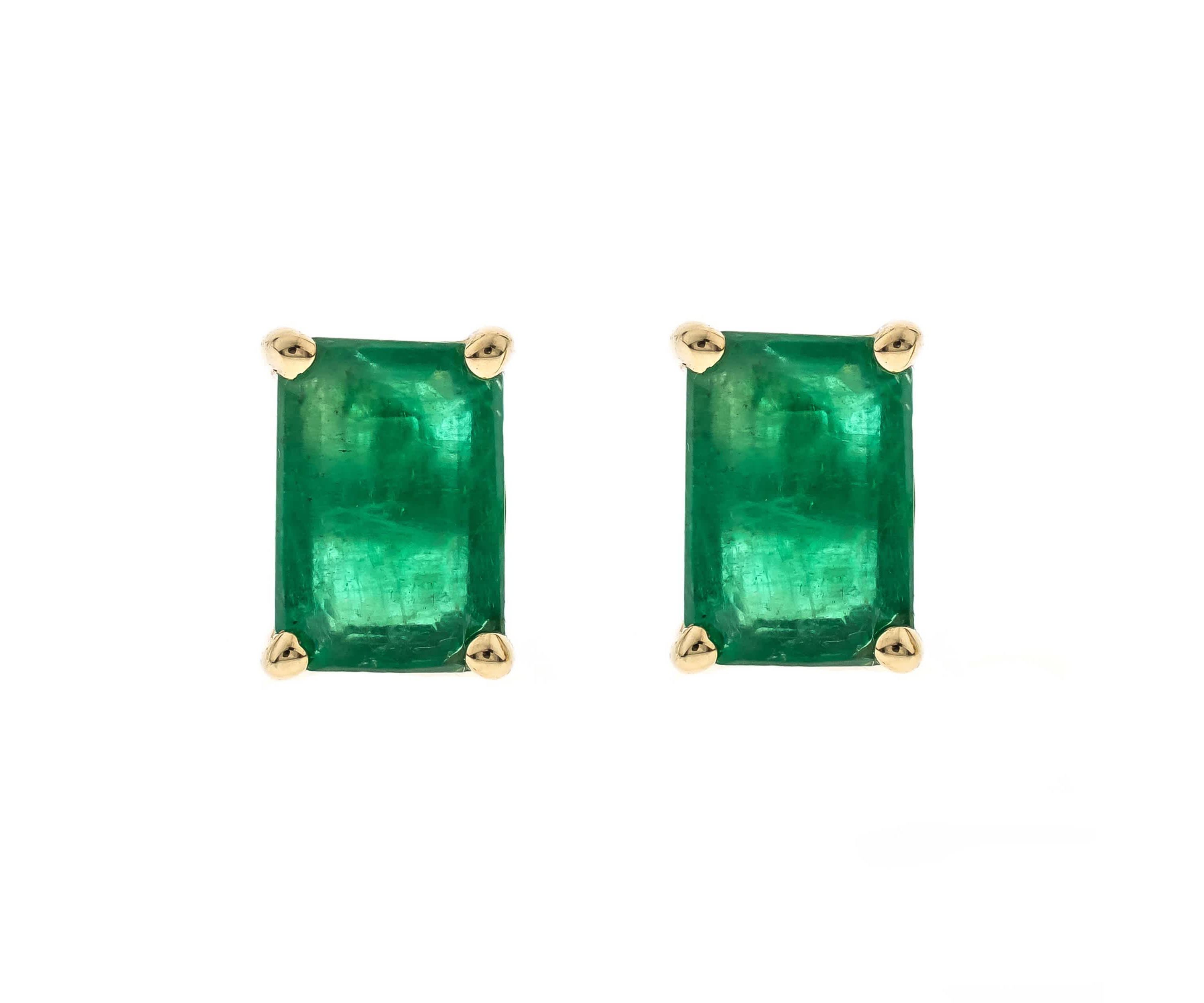 Anika and August Emerald Earring in 14K Yellow Gold | Belk