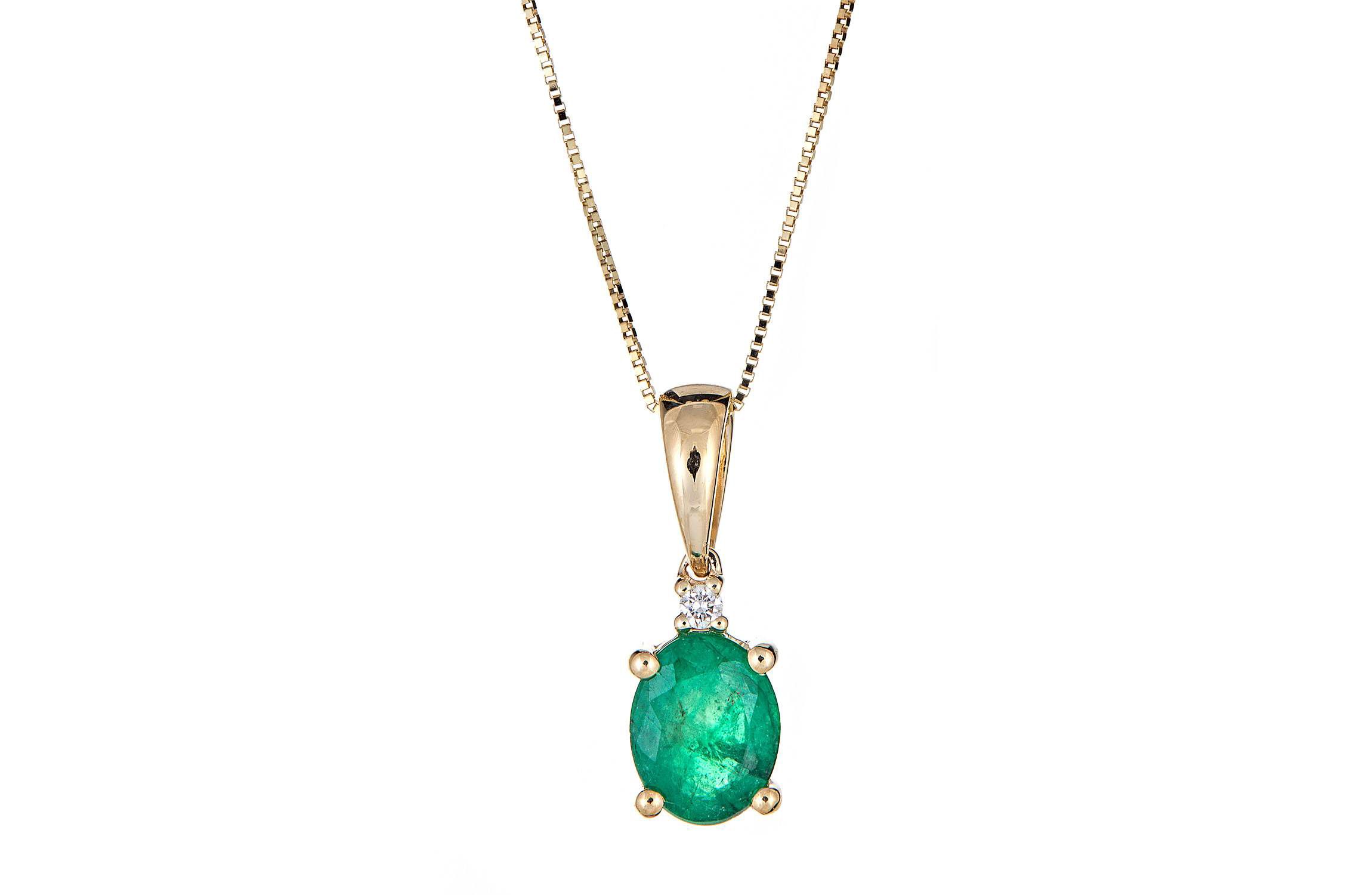 Anika and August Emerald Pendant in 10K Yellow Gold | Belk