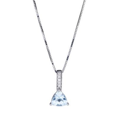 Anika and August Aquamarine Pendant in 10K White Gold | Belk