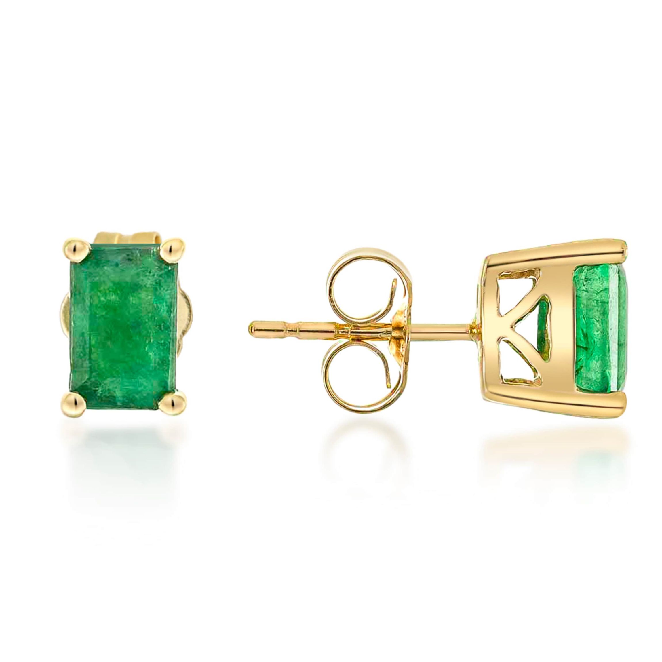 Anika and August EMERALD Earrings in 10K YELLOW GOLD | Belk