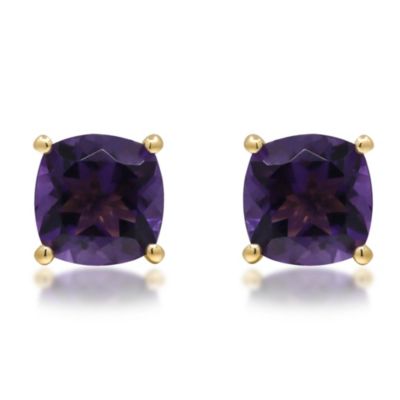 Anika and August Amethyst Earring in 14K Yellow Gold | Belk