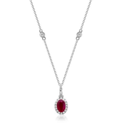 Anika and August RUBY Pendant in 10K WHITE GOLD | Belk