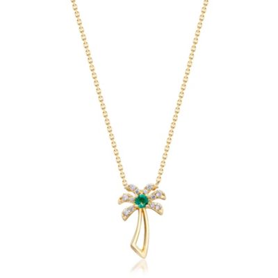 Anika and August EMERALD Pendant in 10K YELLOW GOLD | belk