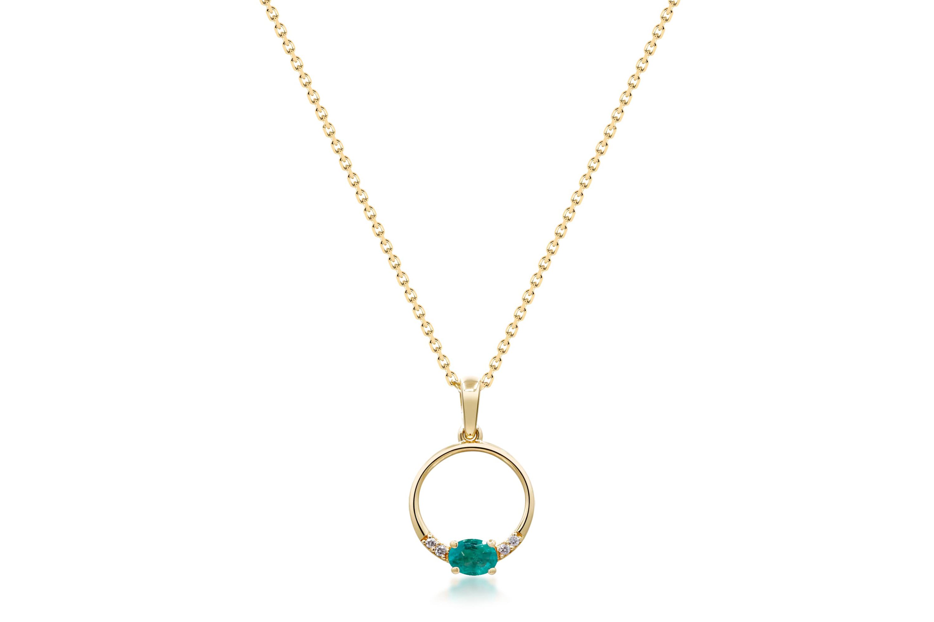 Anika and August EMERALD Pendant in 10K YELLOW GOLD | Belk