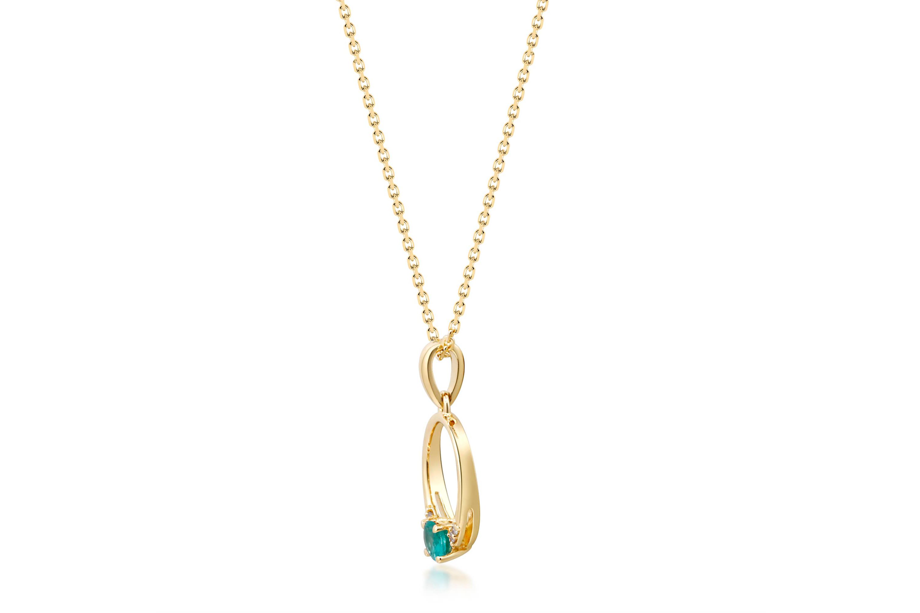 Anika and August EMERALD Pendant in 10K YELLOW GOLD | Belk