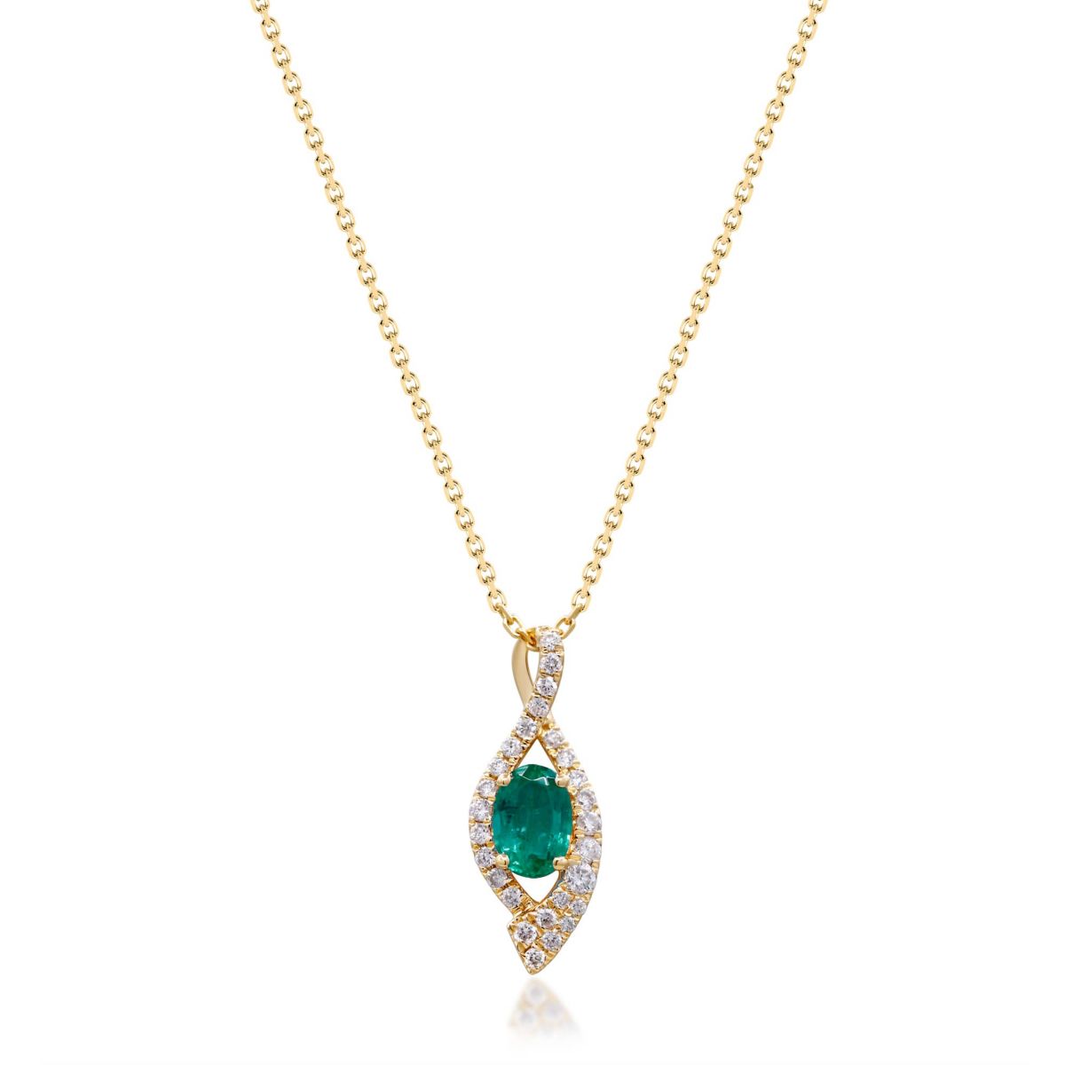 Anika and August EMERALD Pendant in 10K YELLOW GOLD | Belk