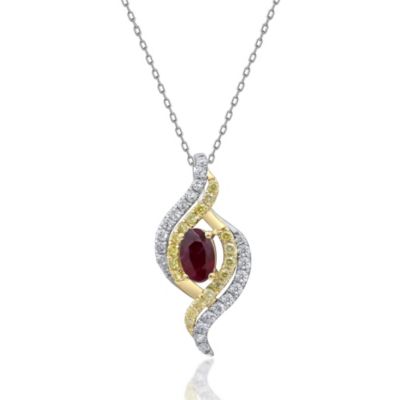 Anika and August RUBY Pendant in 10K TWO TONE | belk