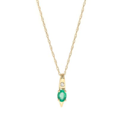 Anika and August EMERALD Pendant in 10K YELLOW GOLD | belk