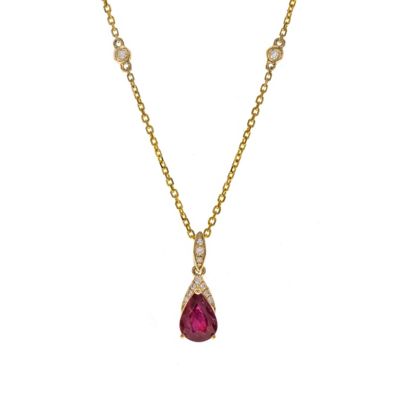 Anika and August Ruby Pendant in 10K Yellow Gold | belk