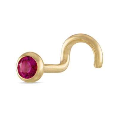 Raquelina Jewels 10KT Solid Gold Ruby Red Nose Ring | belk