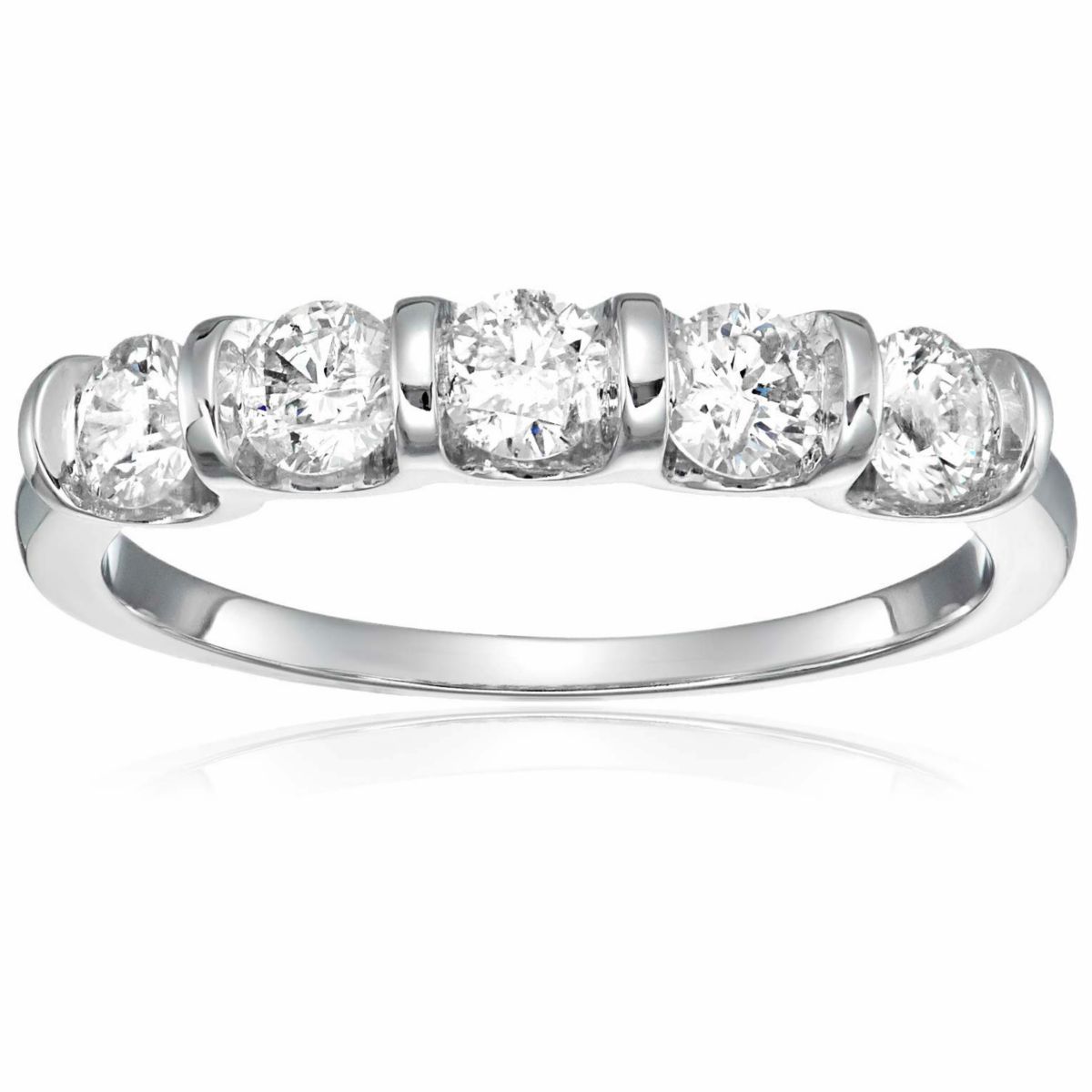 Amairah 1 ct. t.w. 5 Stone Diamond Ring Engagement Bridal in 14K White ...