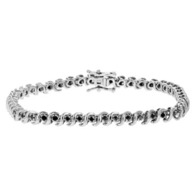 Amairah 1 ct. t.w. Black Diamond Tennis Bracelet in 925 Sterling Silver ...