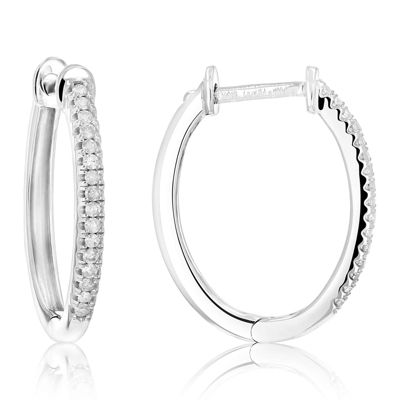 Amairah 1/4 ct. t.w. Diamond Hoop Earrings in 925 Sterling Silver | belk