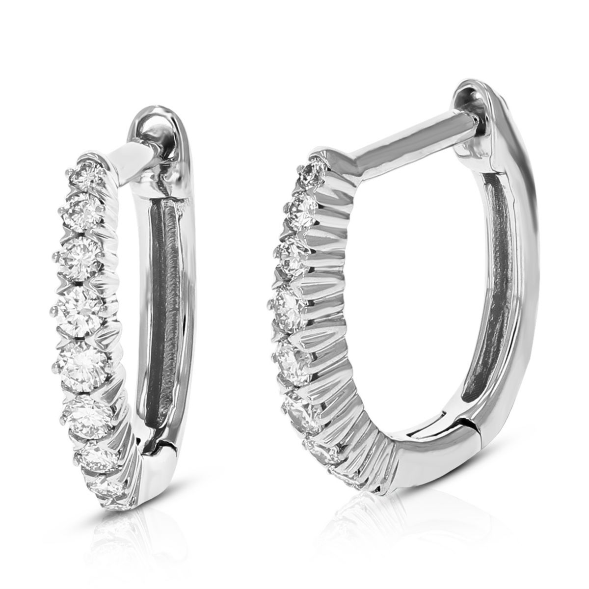 Amairah Lab Created 1/4 ct. t.w. Lab Grown Diamond Hoop Earrings in 14K ...