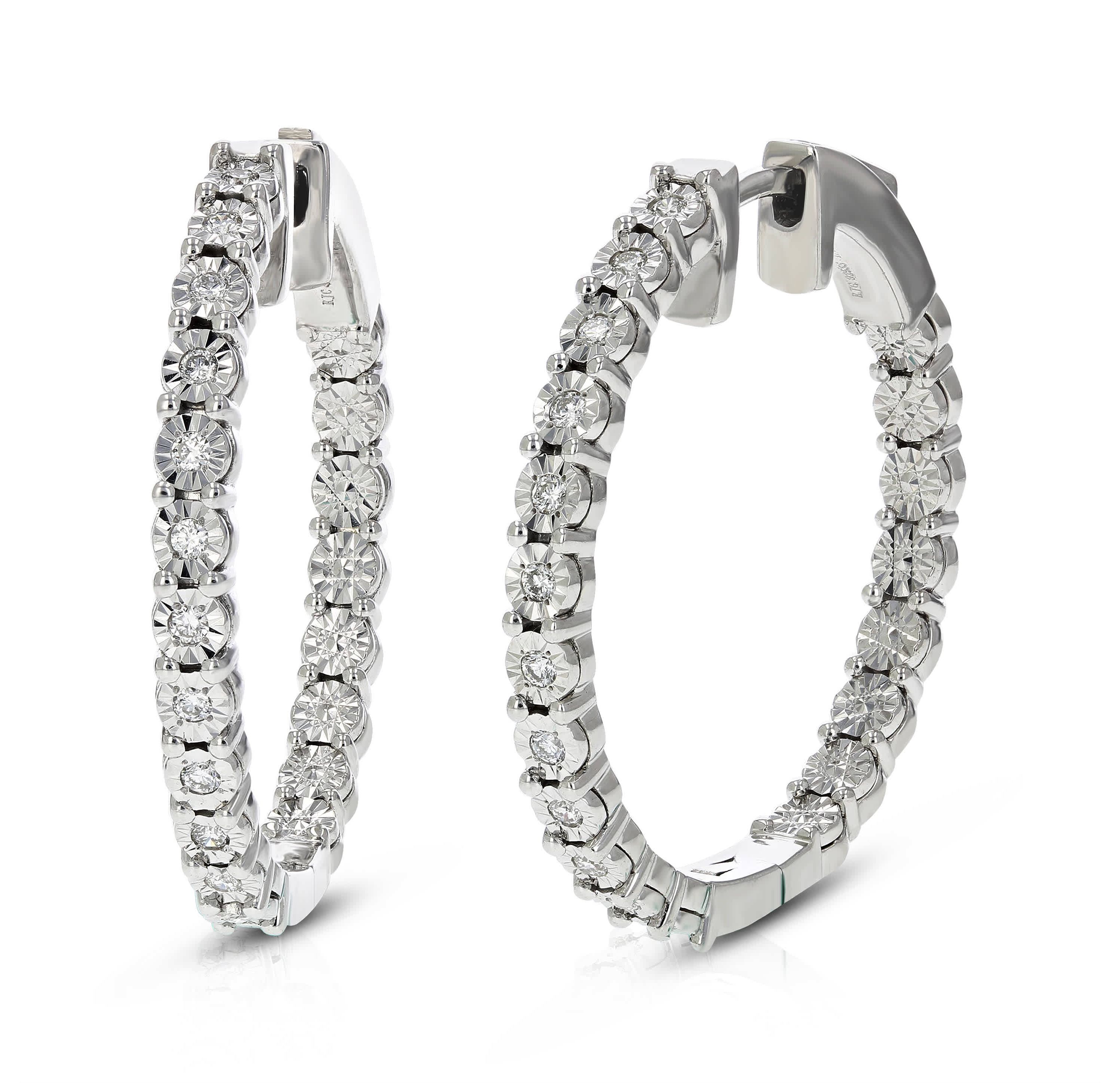 Amairah Lab Created 1/4 ct. t.w. Lab Grown Diamond Hoop Earrings in 925 ...