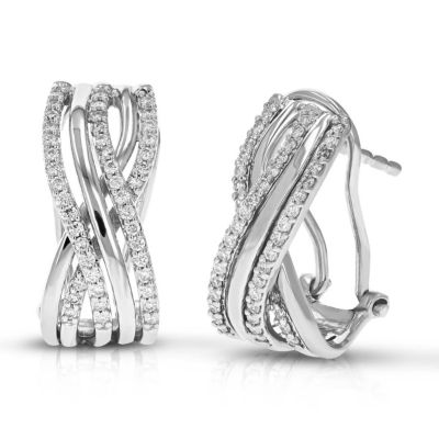 Amairah Lab Created 1/3 ct. t.w. Lab Grown Diamond Hoop Earrings in 925 ...