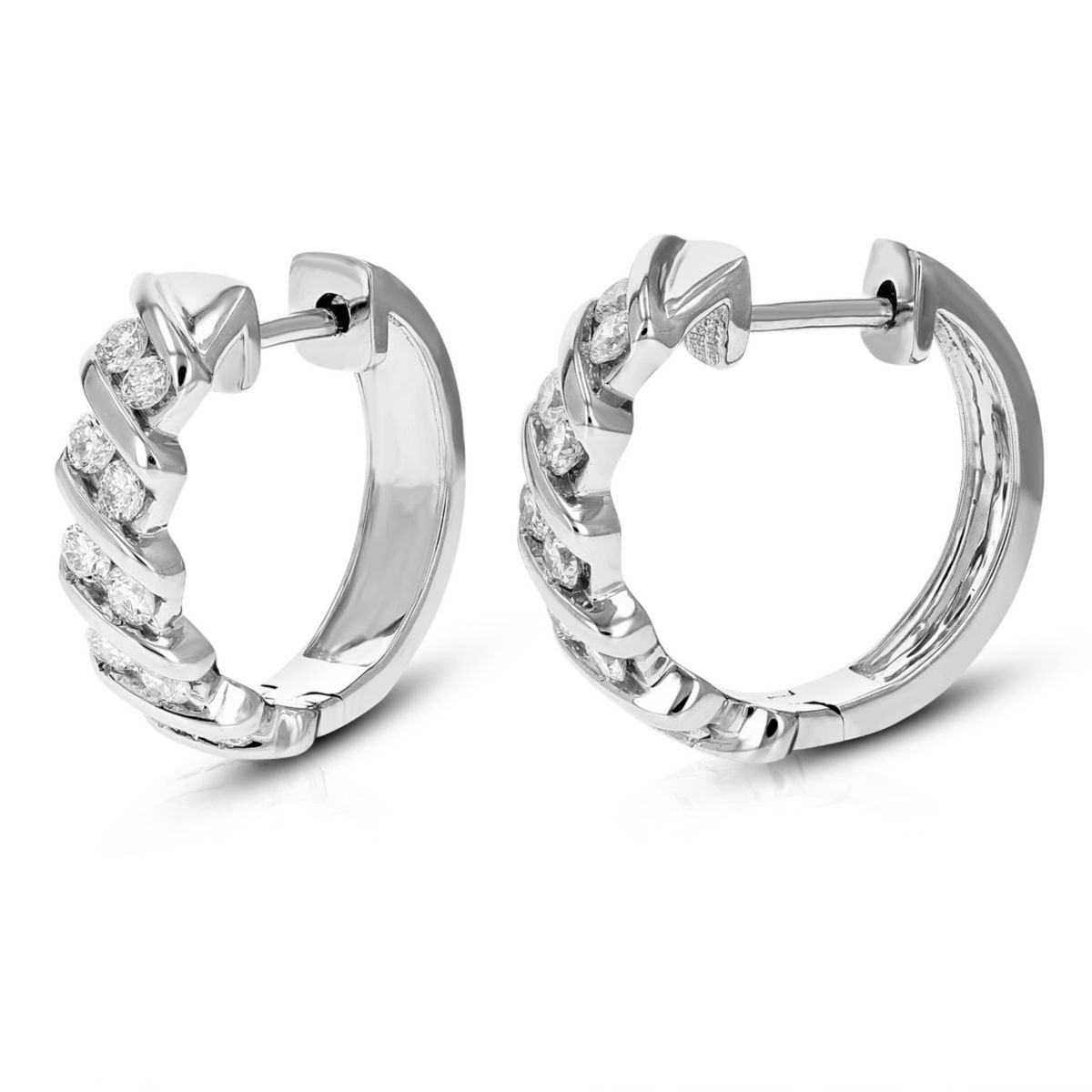 Amairah Lab Created 3/4 ct. t.w. Lab Grown Diamond Hoop Earrings in 925 ...