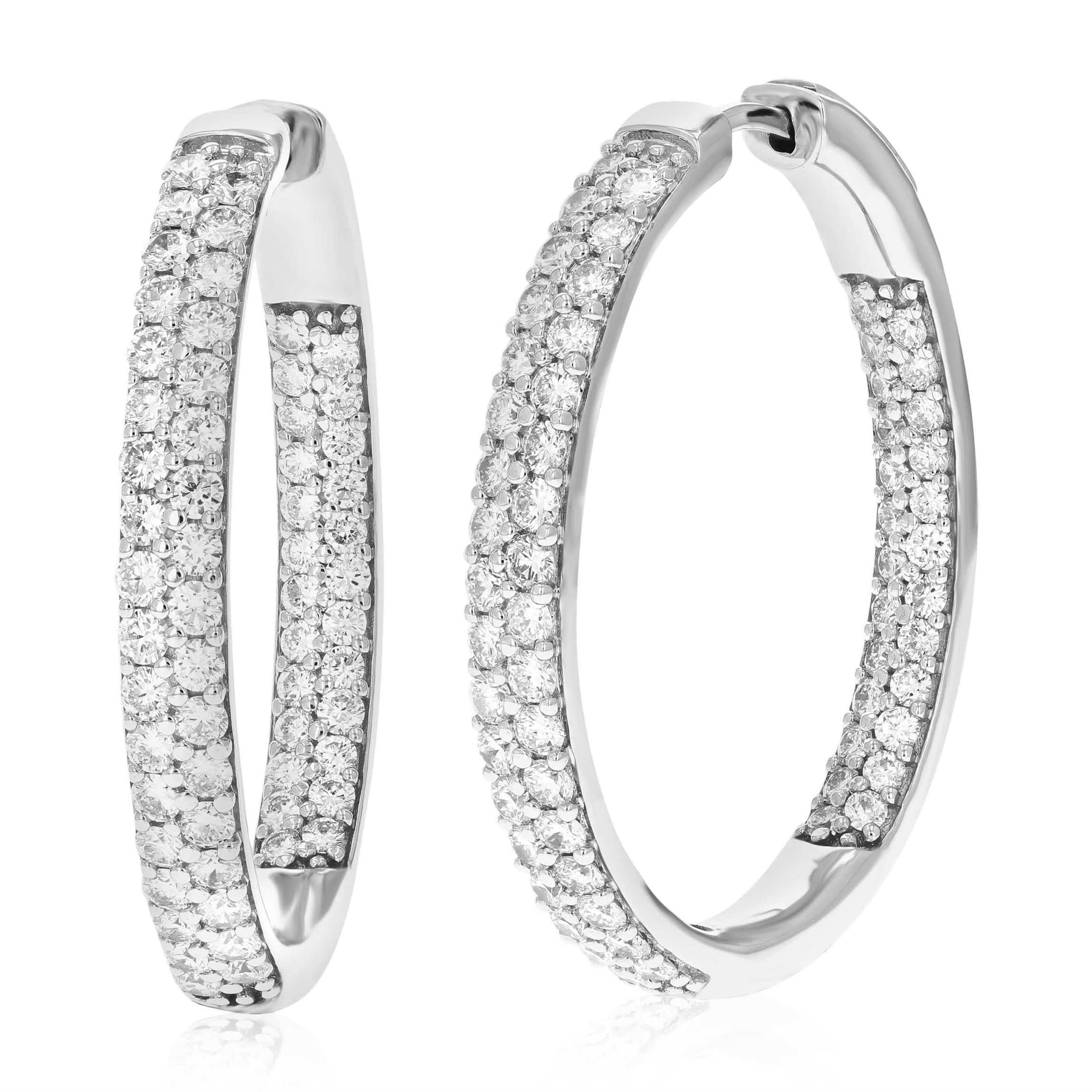 Amairah Lab Created 3 ct. t.w. Lab Grown Diamond Hoop Earrings in 925 ...