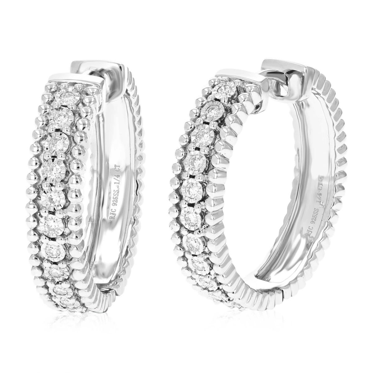 Amairah Lab Created 1/4 ct. t.w. Lab Grown Diamond Hoop Earrings in 925 ...
