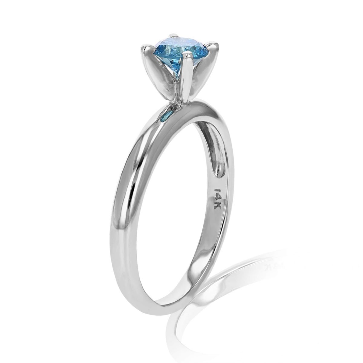 Amairah 1/2 ct. t.w. Blue Diamond Solitaire Engagement Ring in 14K ...