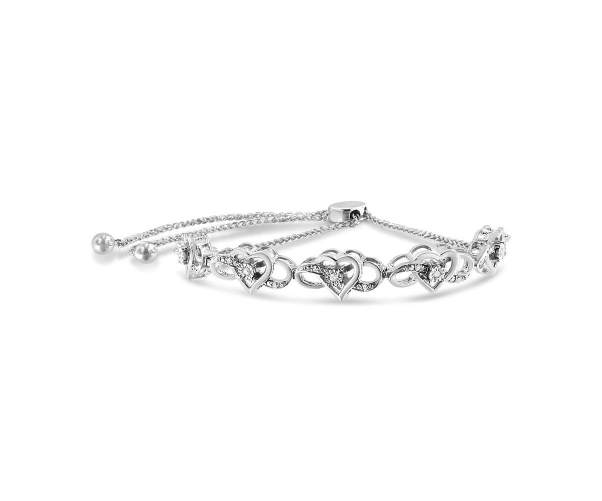 Haus of Brilliance Silver Diamond Accent Interlocking Infinity and ...