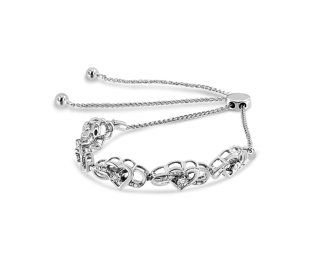 Haus of Brilliance Silver Diamond Accent Interlocking Infinity and ...