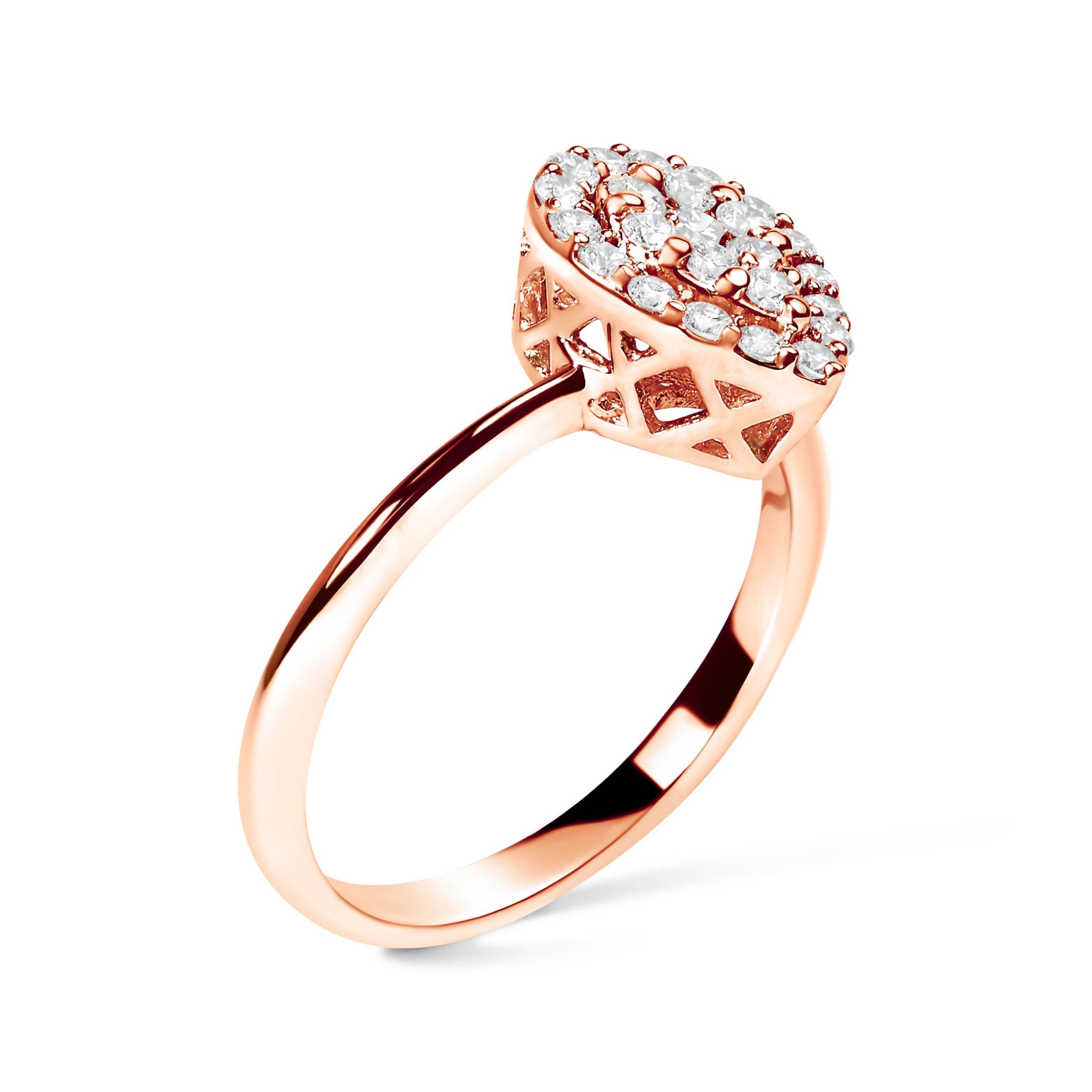 Haus of Brilliance 10K Rose Gold 3/8 Cttw Composite Diamond Pear Shaped ...