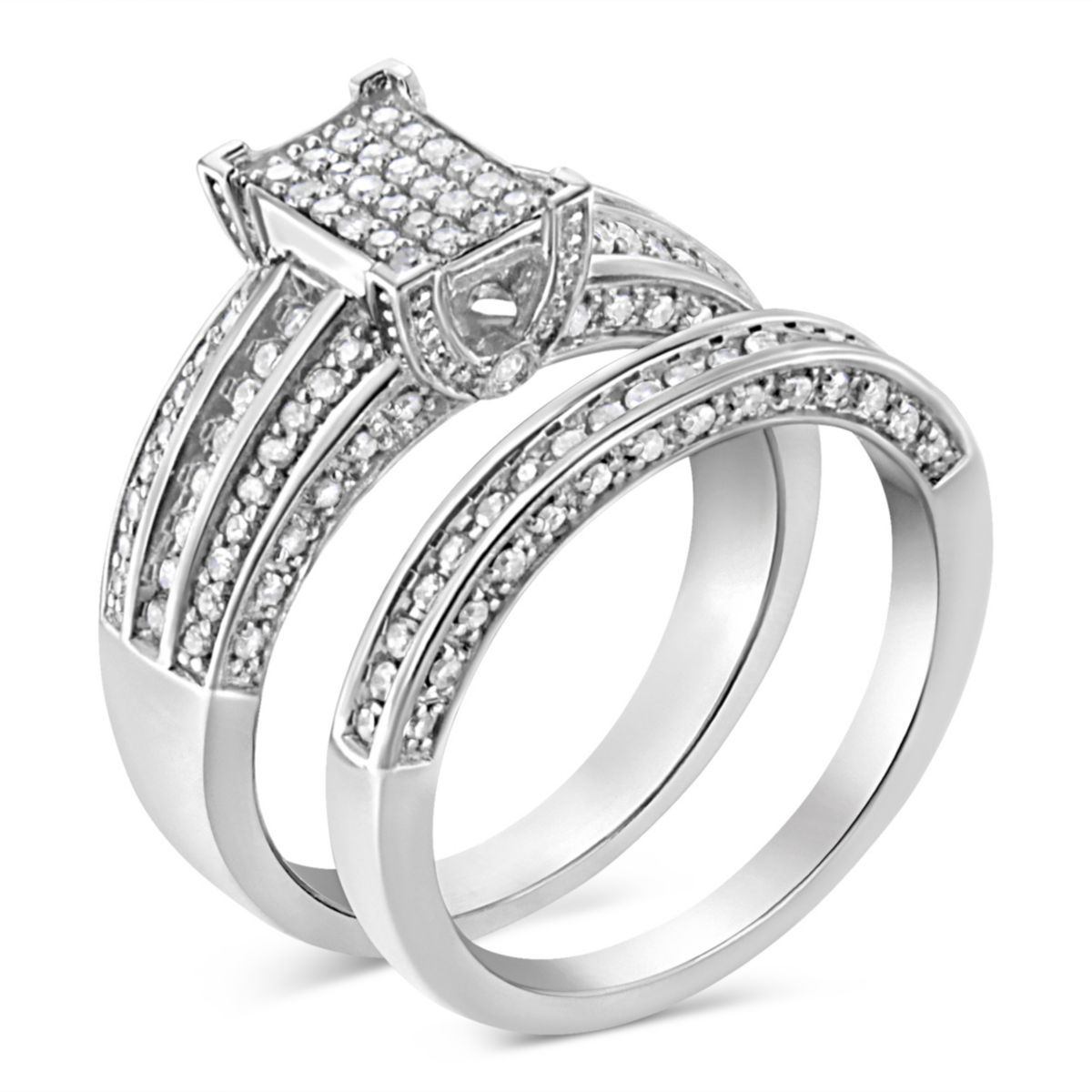 Haus of Brilliance Silver 3/4 Cttw Diamond Composite Engagement Ring | Belk