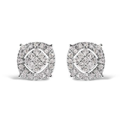 Haus of Brilliance 10K White Gold 1/2 Cttw Diamond Composite Stud ...