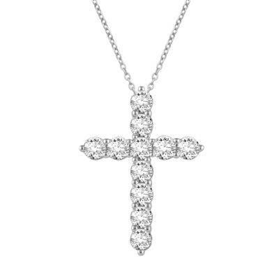 Novo Brilliance Lab Created 2 ct. t.w. Lab Grown Diamond Cross Pendant ...