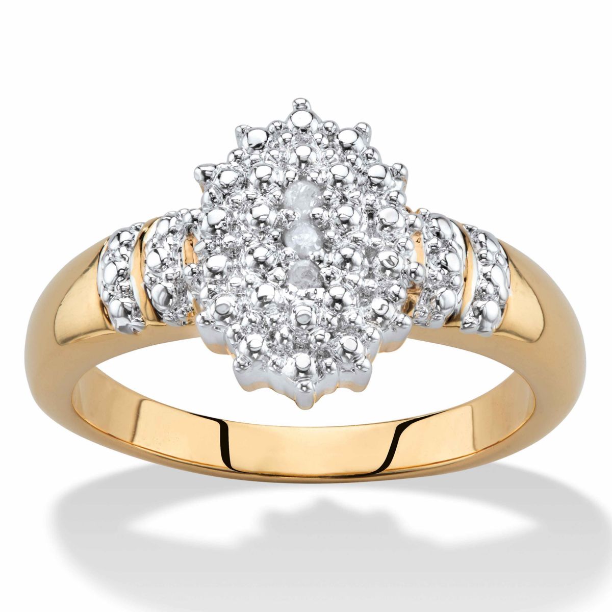 Seta Jewelry Pave Diamond Accent Two-Tone 18k Gold-Plated Cluster Ring ...