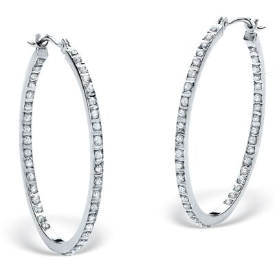 Seta Jewelry Diamond Fascination Bernish-Set Hoops in Platinum-plated ...