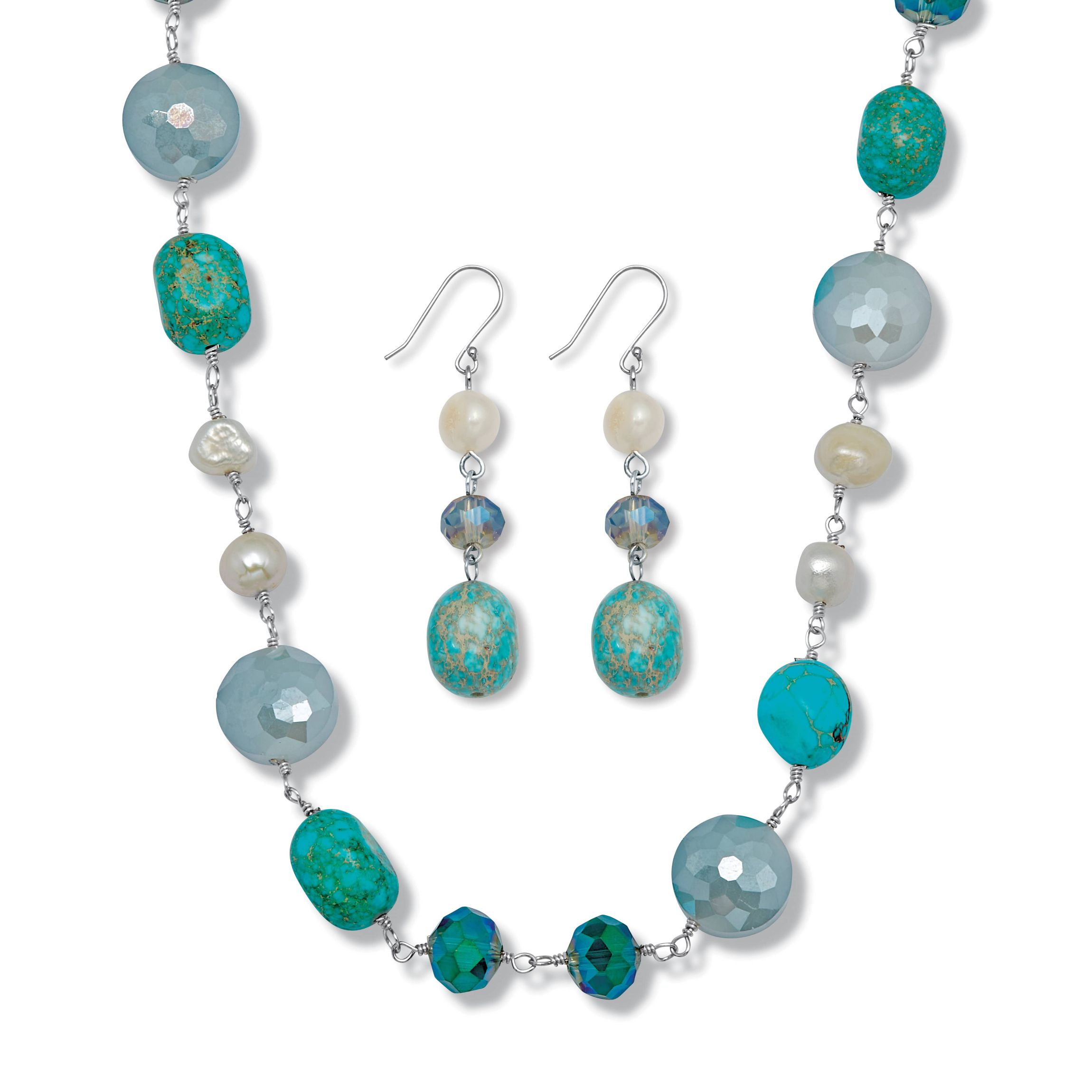 Seta Jewelry Genuine Blue Jasper and Cultured Freshwater Pearl ...