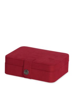 Mele & Co. Giana Plush Fabric Jewelry Box with Lift Out Tray in Red | belk