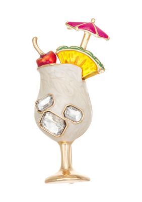 Napier Gold Tone Multi Pina Colada Pin | belk
