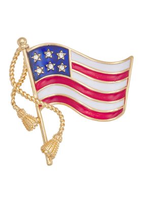 Napier Gold Tone Red White Blue USA Flag Pin | belk