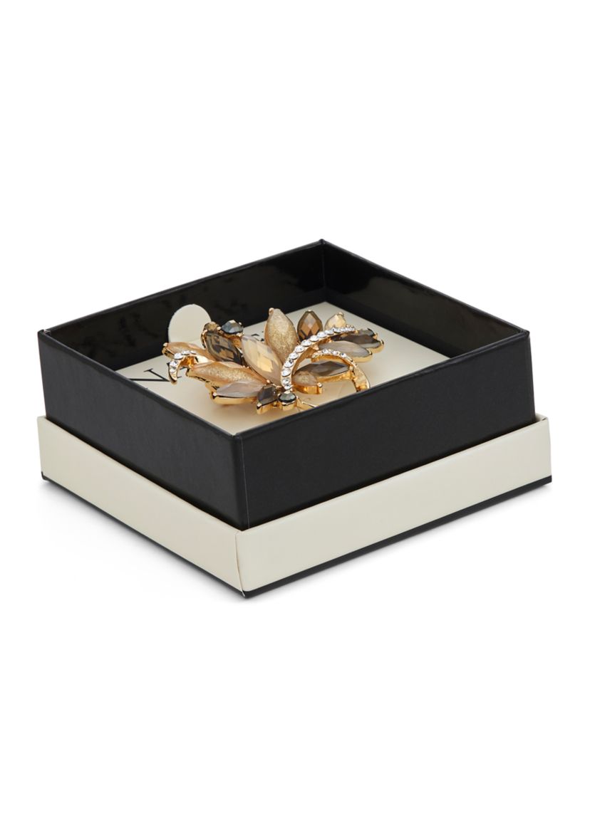 Napier Gold-Tone Crystal Stone Boxed Pin | Belk