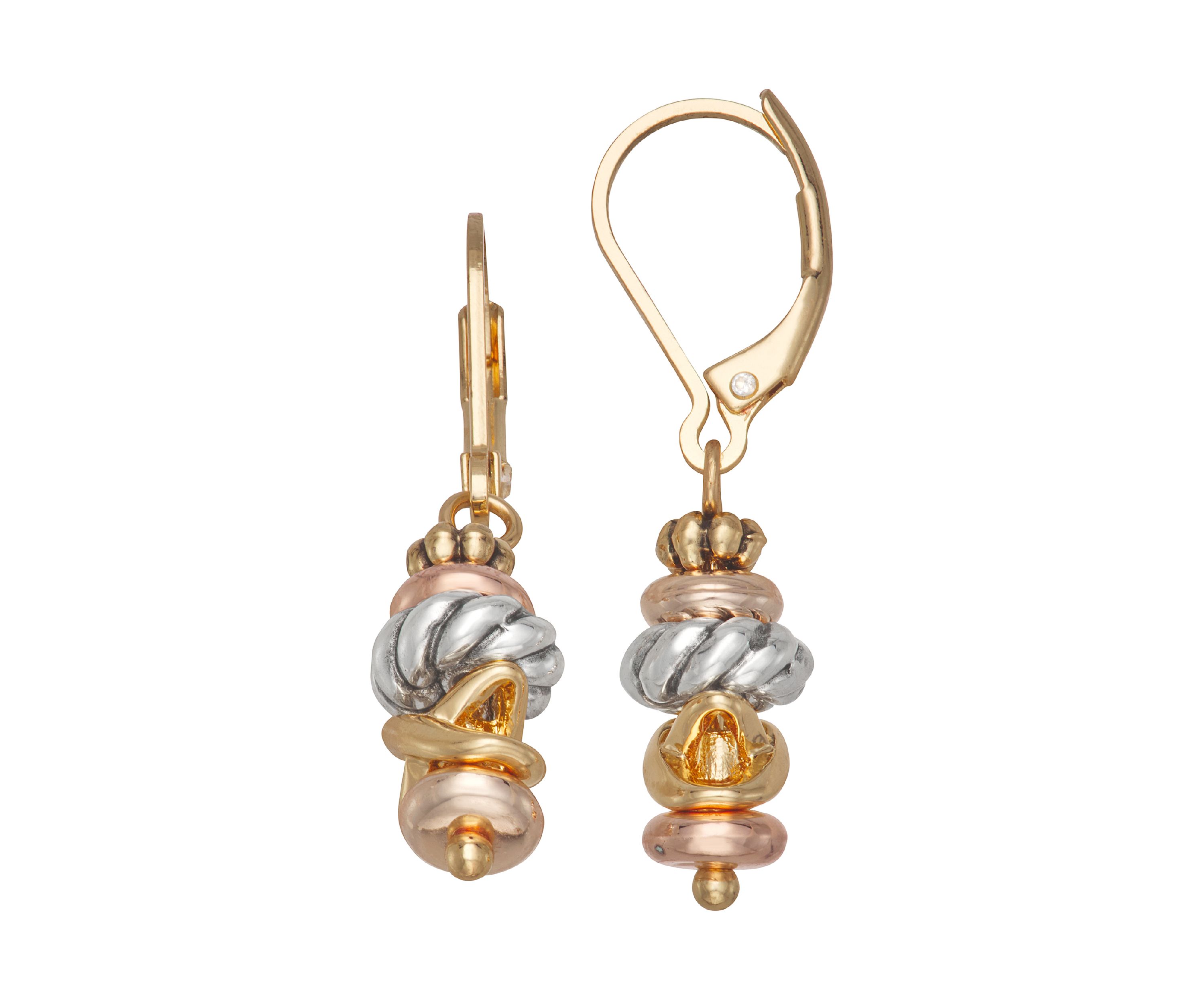 Napier Tri Tone Mixed Stars Drop Earrings | Belk