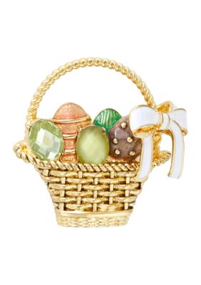 Napier Gold Tone Boxed Easter Basket Pin | belk