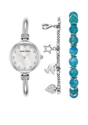 Anne Klein Silver-Tone Round Case Watch | belk