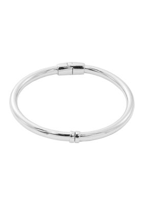 Belk Silverworks Fine Silver Plated Hinge Bangle Bracelet | belk